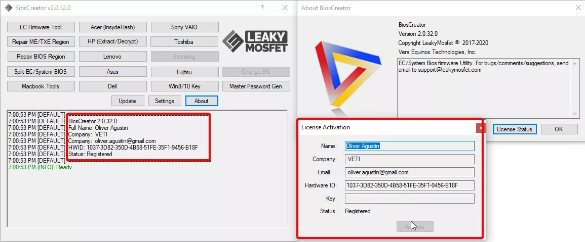 Registration | BiosCreator User Guide v2.0.34